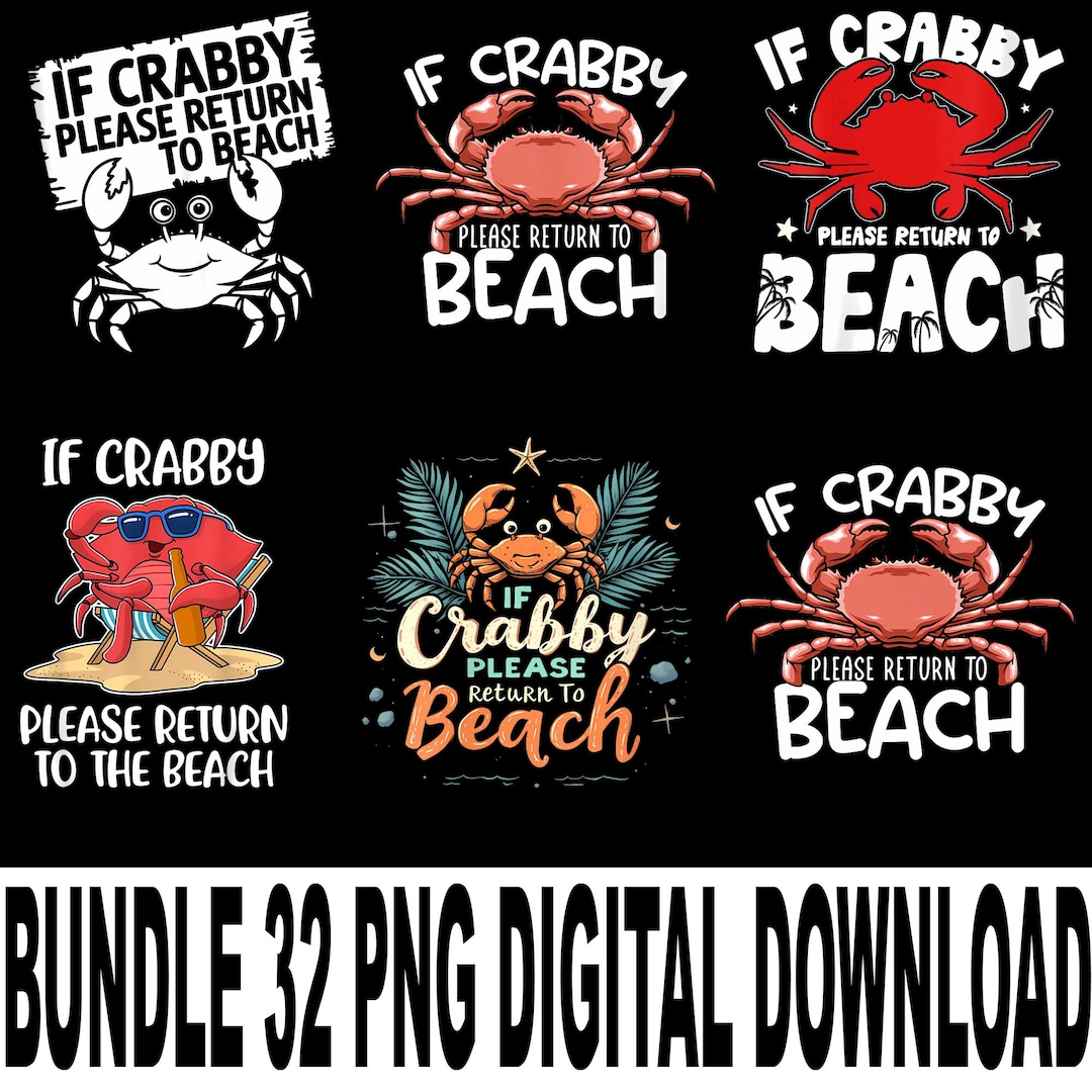 If Crabby Please Return to Beach Png, Funny Summer Beach Quote Clipart ...