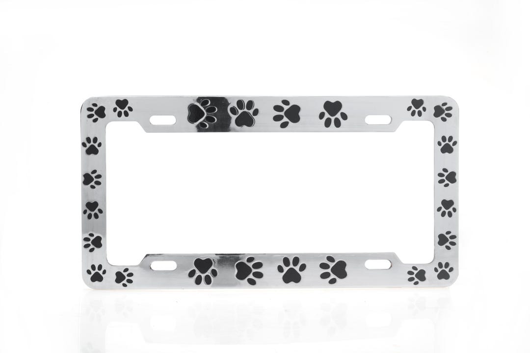 Dog Paw License Plate Frame - Unique Gift for Dog Lovers, Pet Owners ...