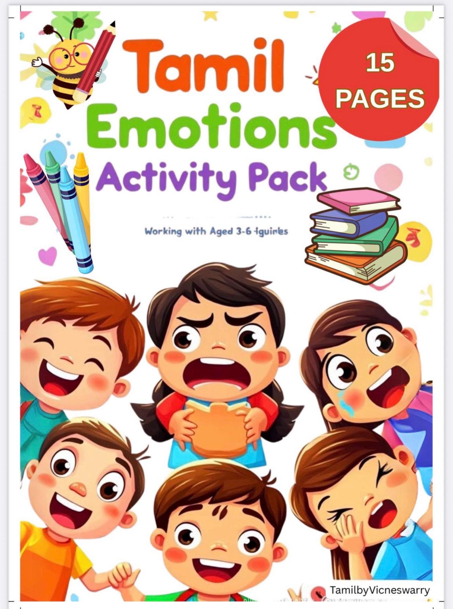 Tamil Emotions Worksheets | 15 Page Preschool Printable Pack | Feelings ...