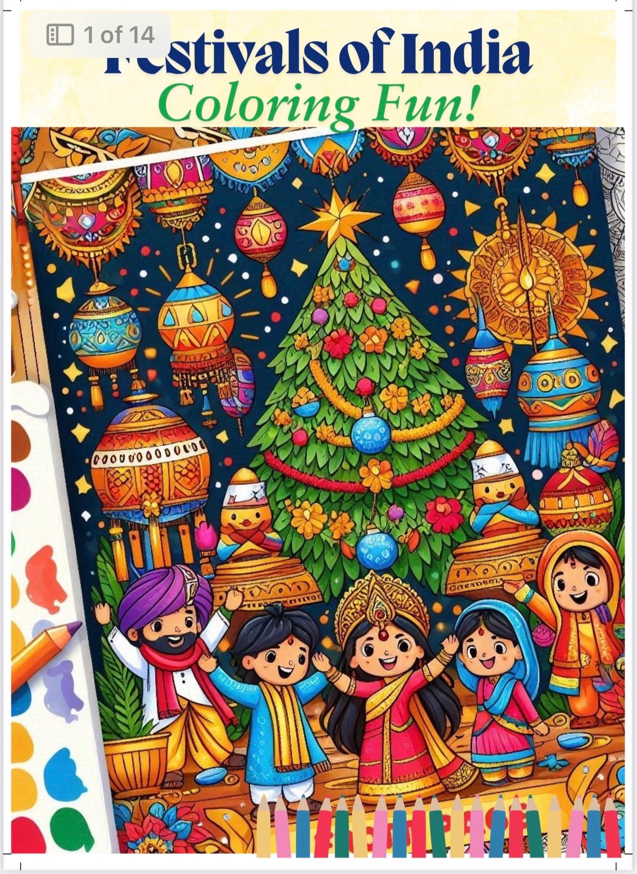 Festivals of India Coloring Book Cover | Multicultural Kids Celebration ...