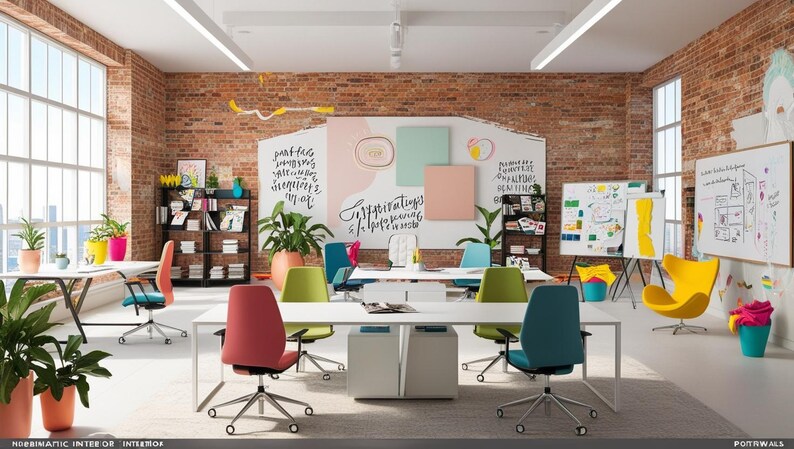 The Vibrant Modern Office Virtual Background Pack 1 - Etsy