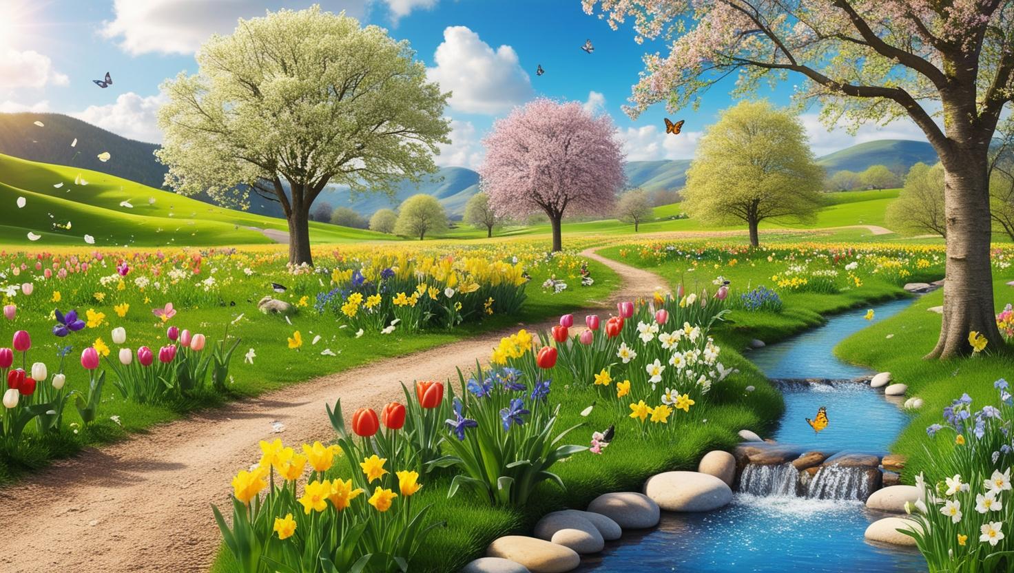 Spring in the Park Virtual Background Pack 1 - Etsy