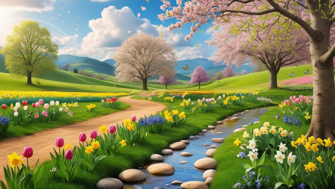 Spring in the Park Virtual Background Pack 1 - Etsy