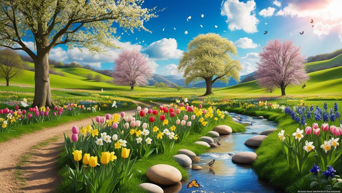 Spring in the Park Virtual Background Pack 1 - Etsy