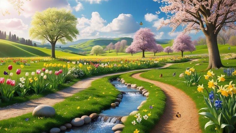 Spring in the Park Virtual Background Pack 1 - Etsy