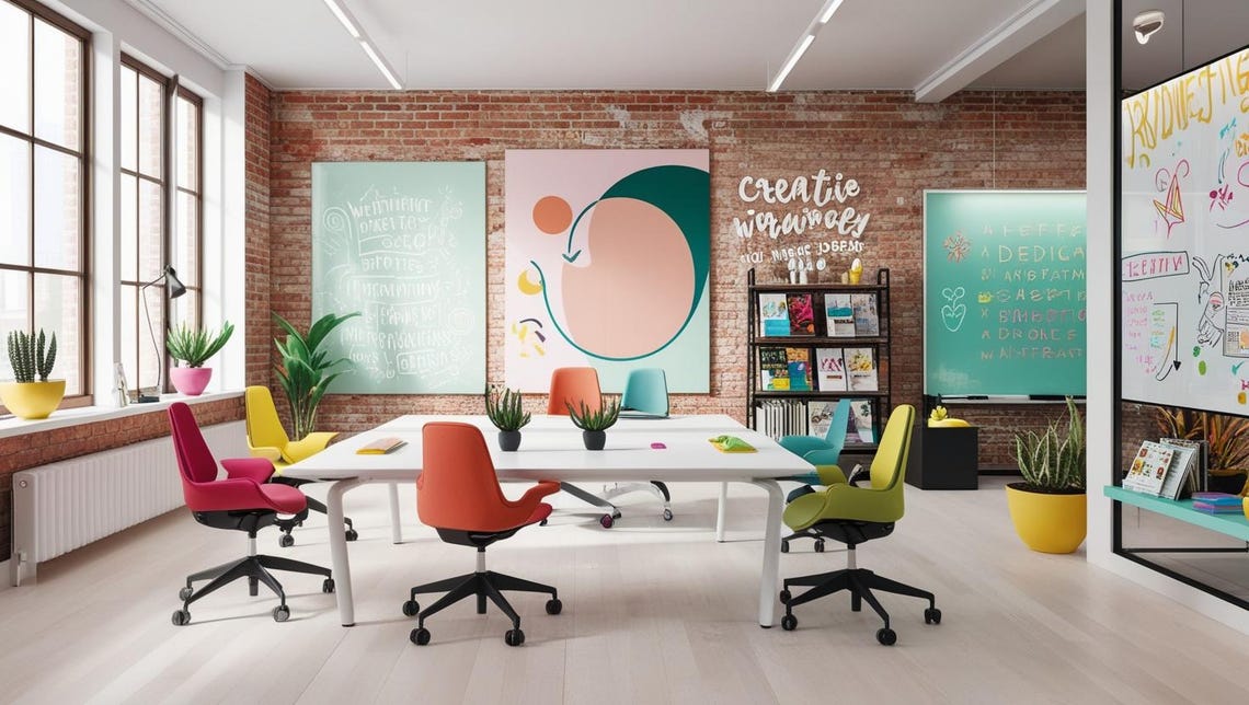 The Vibrant Modern Office Virtual Background Pack 1 - Etsy