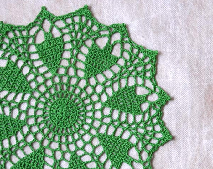 Evergreen Trees Crochet Doily, Green Lace, Forest Woodland Original ...