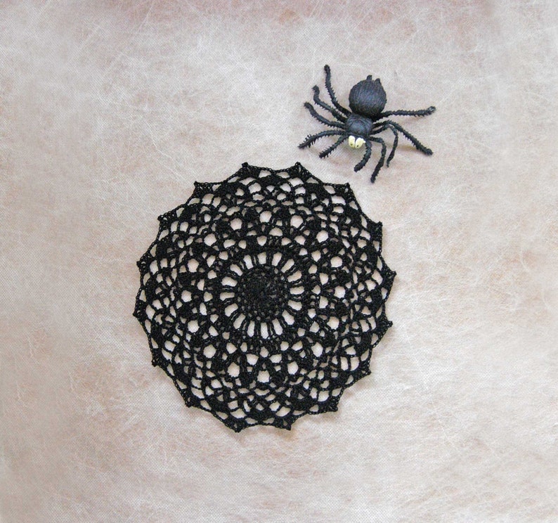 Black Crochet Lace Doily Steampunk Halloween Table Mat - Etsy