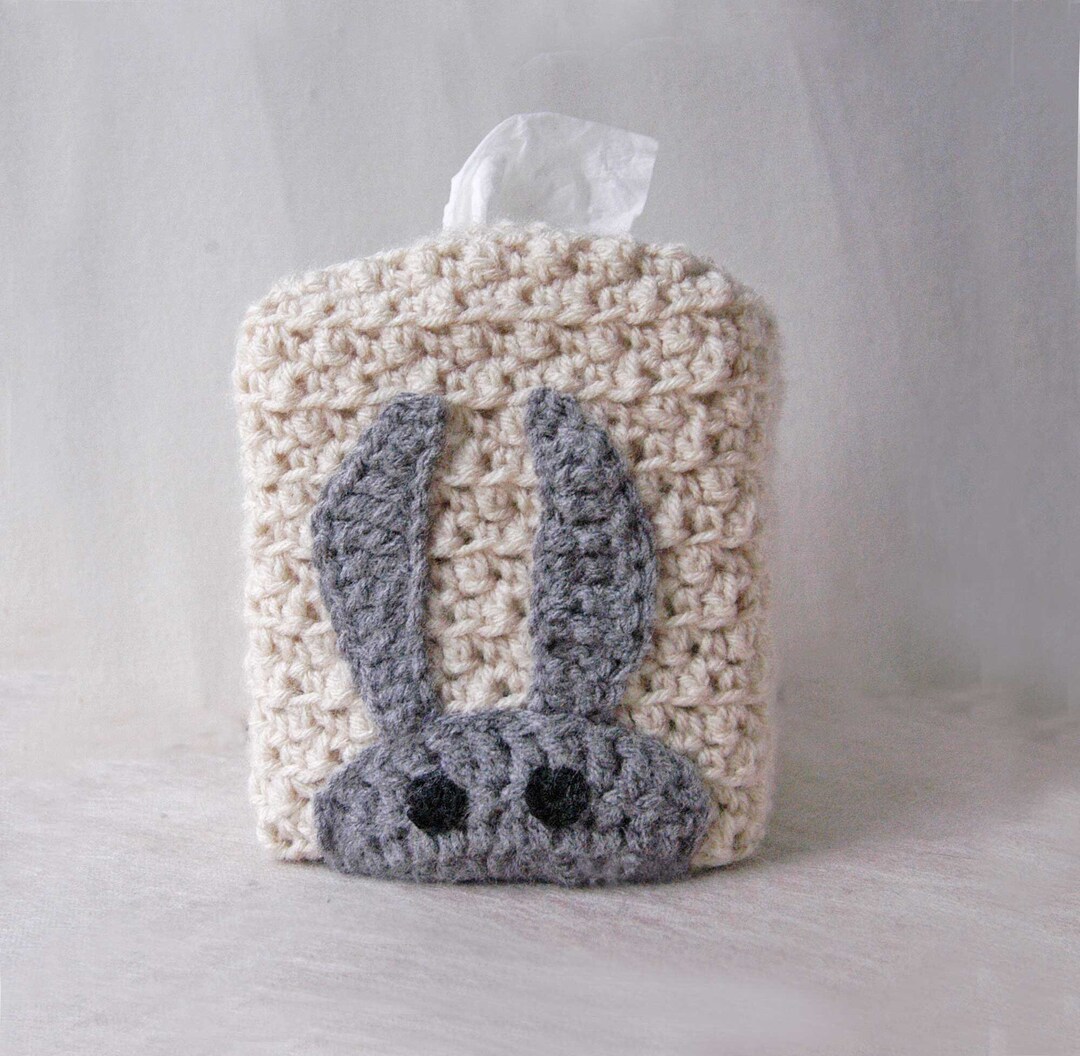 Rabbit Tissue Box Cover Peekaboo Bunny Rabbit Crochet Cozy, Square Cube ...