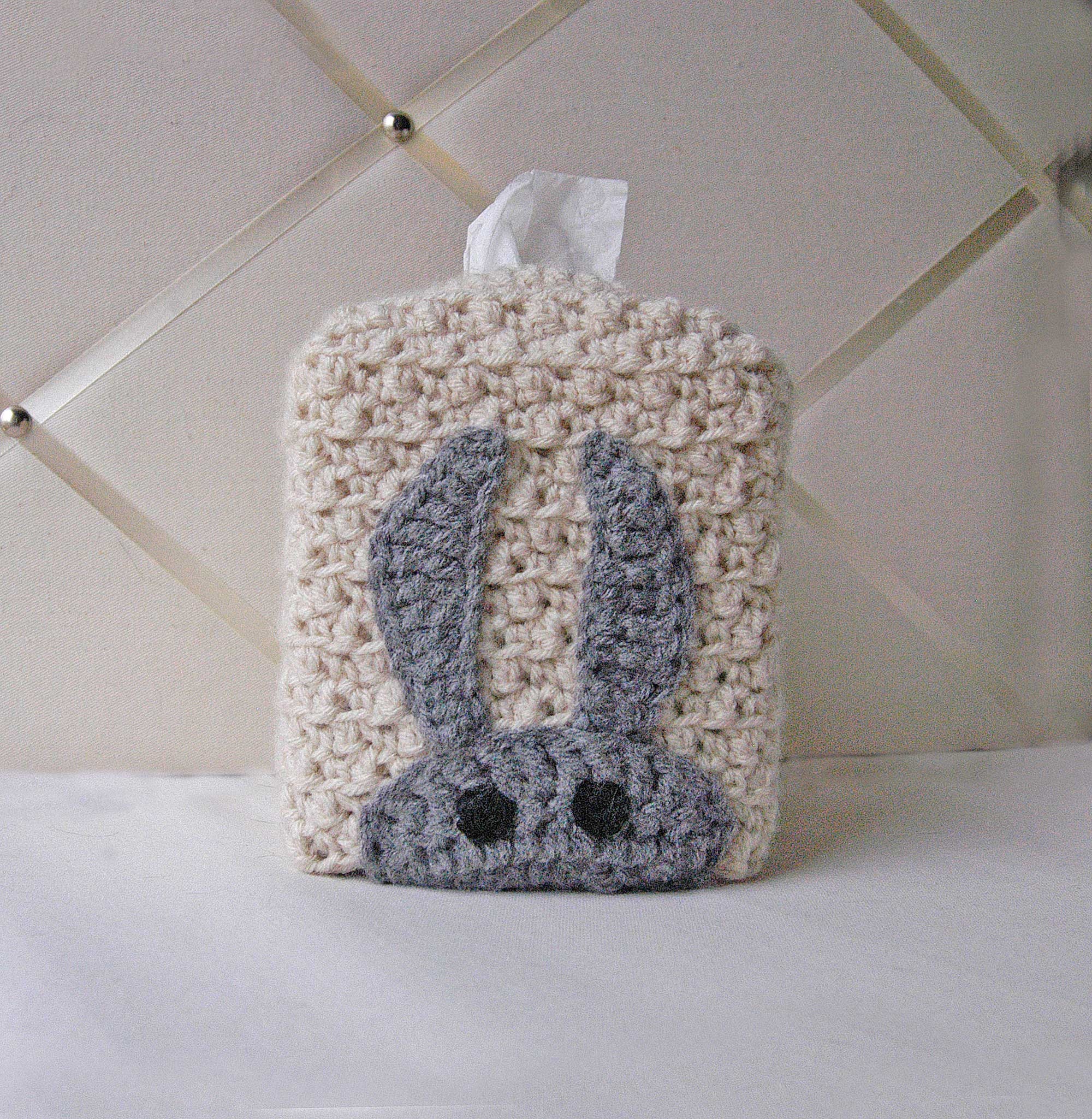 Rabbit Tissue Box Cover Peekaboo Bunny Rabbit Crochet Cozy, Square Cube ...
