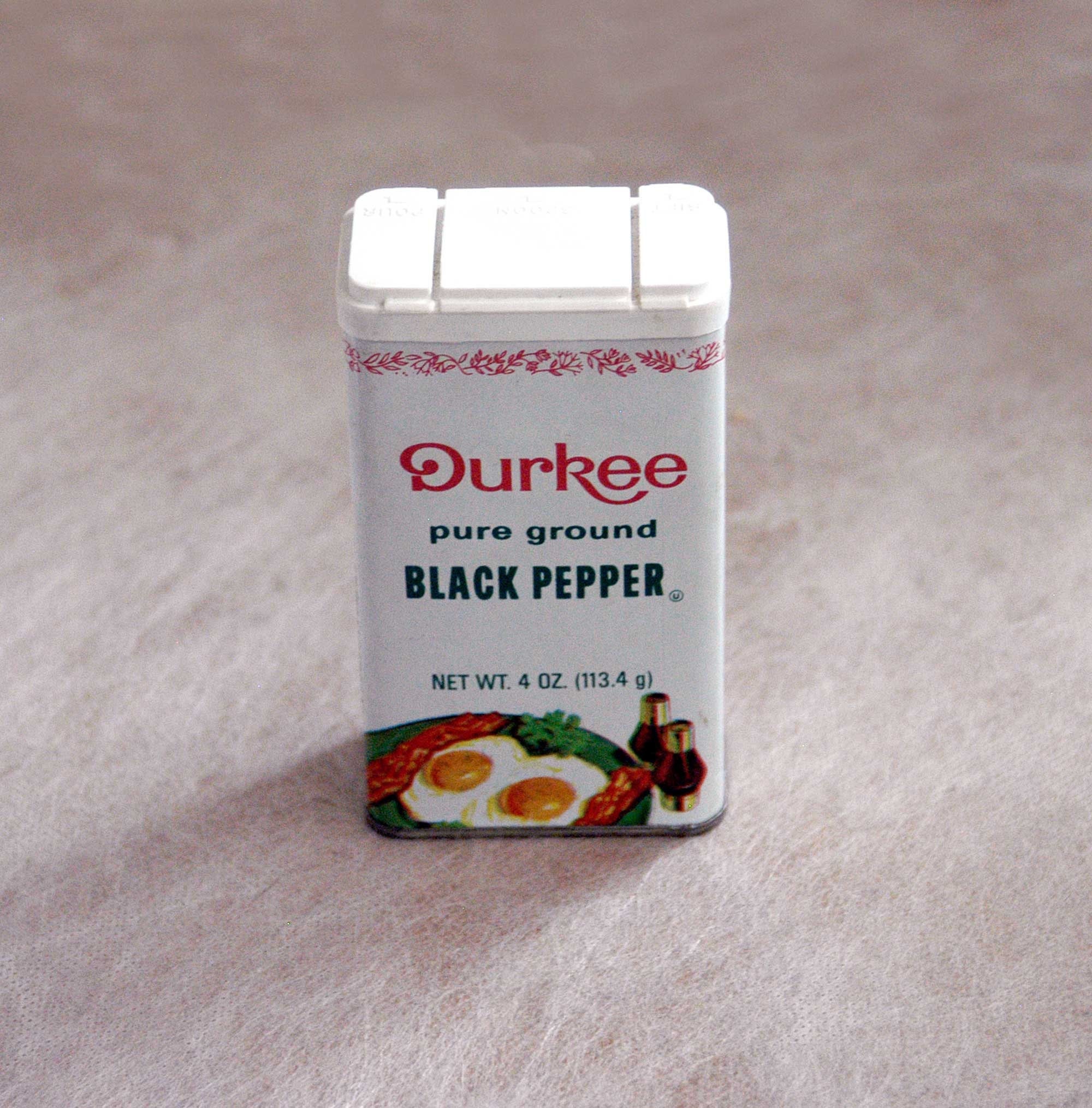 Durkee Black Pepper Tin Can Vintage Spice Food Seasoning Container ...