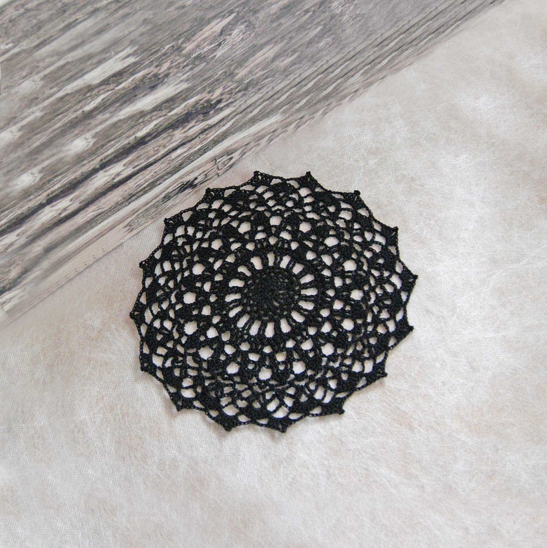Black Crochet Lace Doily Steampunk Halloween Table Mat - Etsy