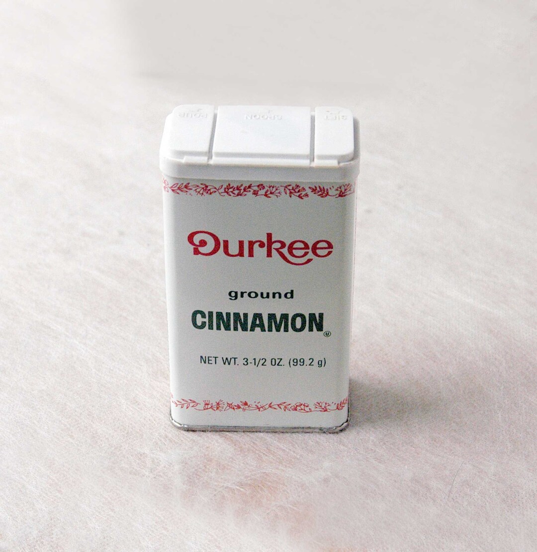 Durkee Cinnamon Tin Can Vintage Spice Food Seasoning Container, Tall ...