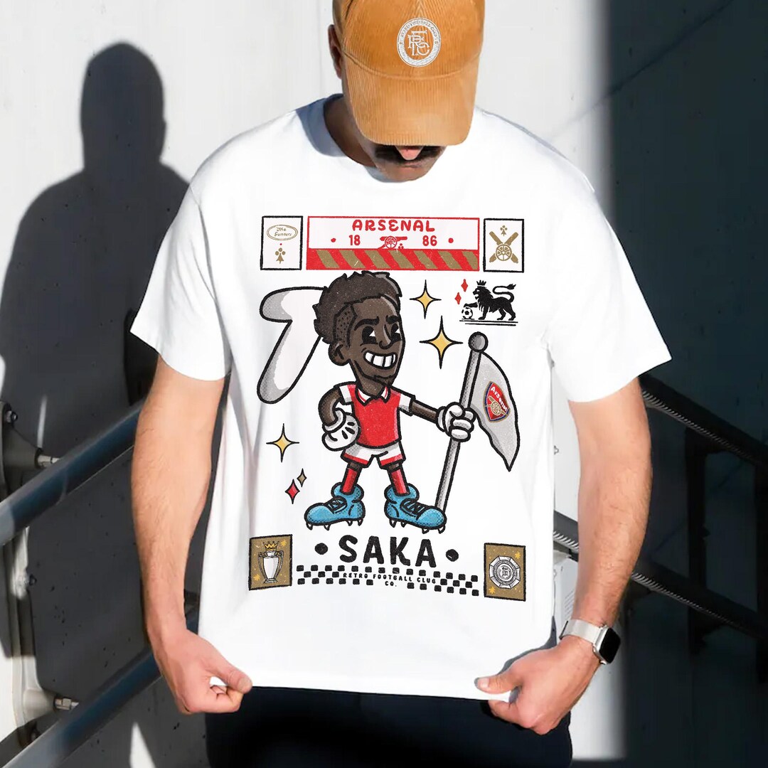 Saka Retro Football Soccer Arsenal Print Tshirt - Etsy