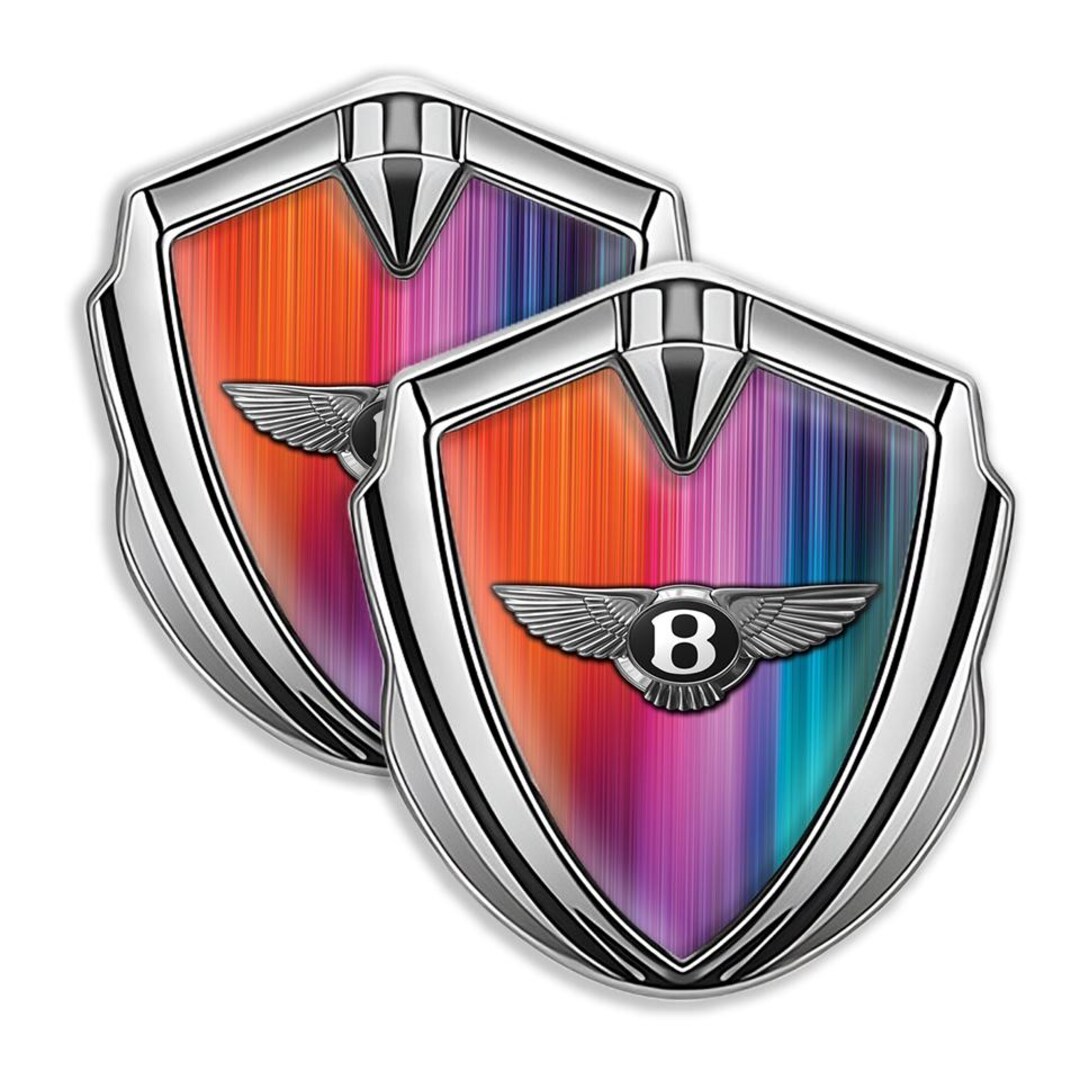 Bentley Metal Frame Shield Fender Emblem Domed Car Decals Epoxy Self ...