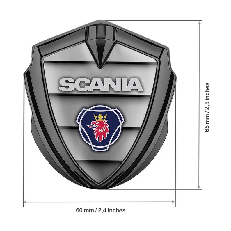 Scania Emblem – 3D Domed Shield Badge – Glossy Stick-on Metal Decal Car ...