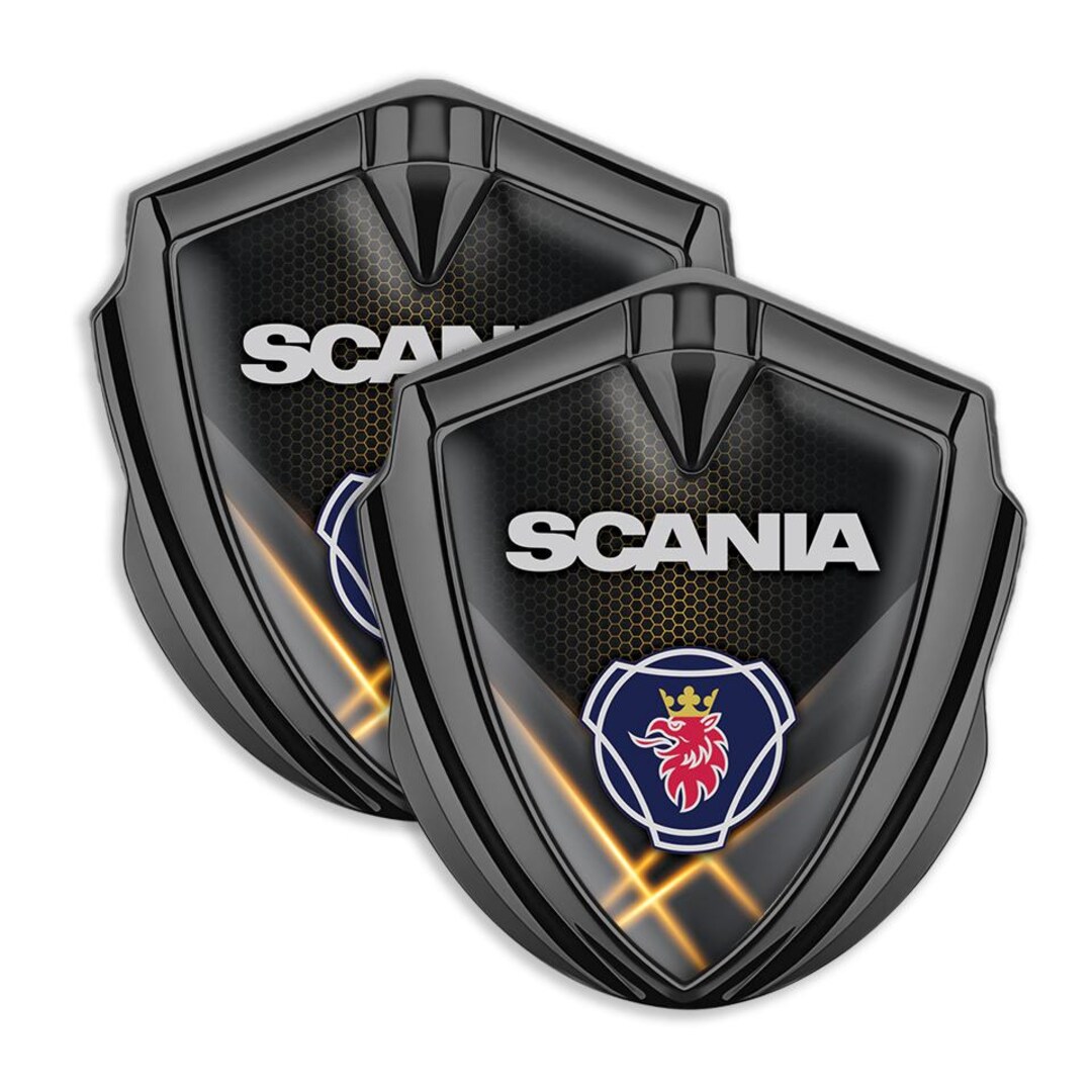 Scania Emblem – 3D Domed Shield Badge – Glossy Stick-on Metal Decal Car ...