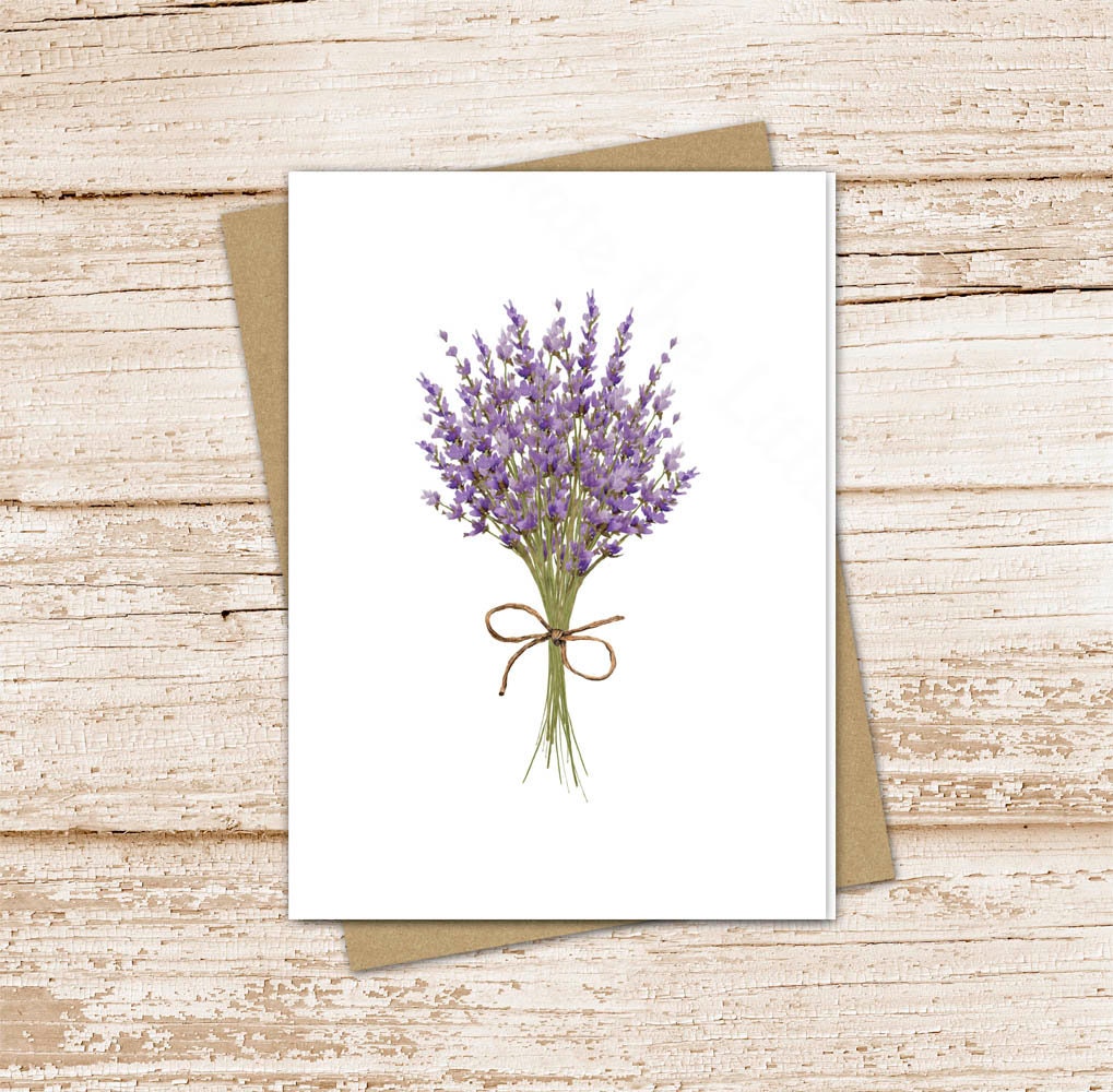 Lavender Card Set . Watercolor Flowers Note Cards . Floral - Etsy