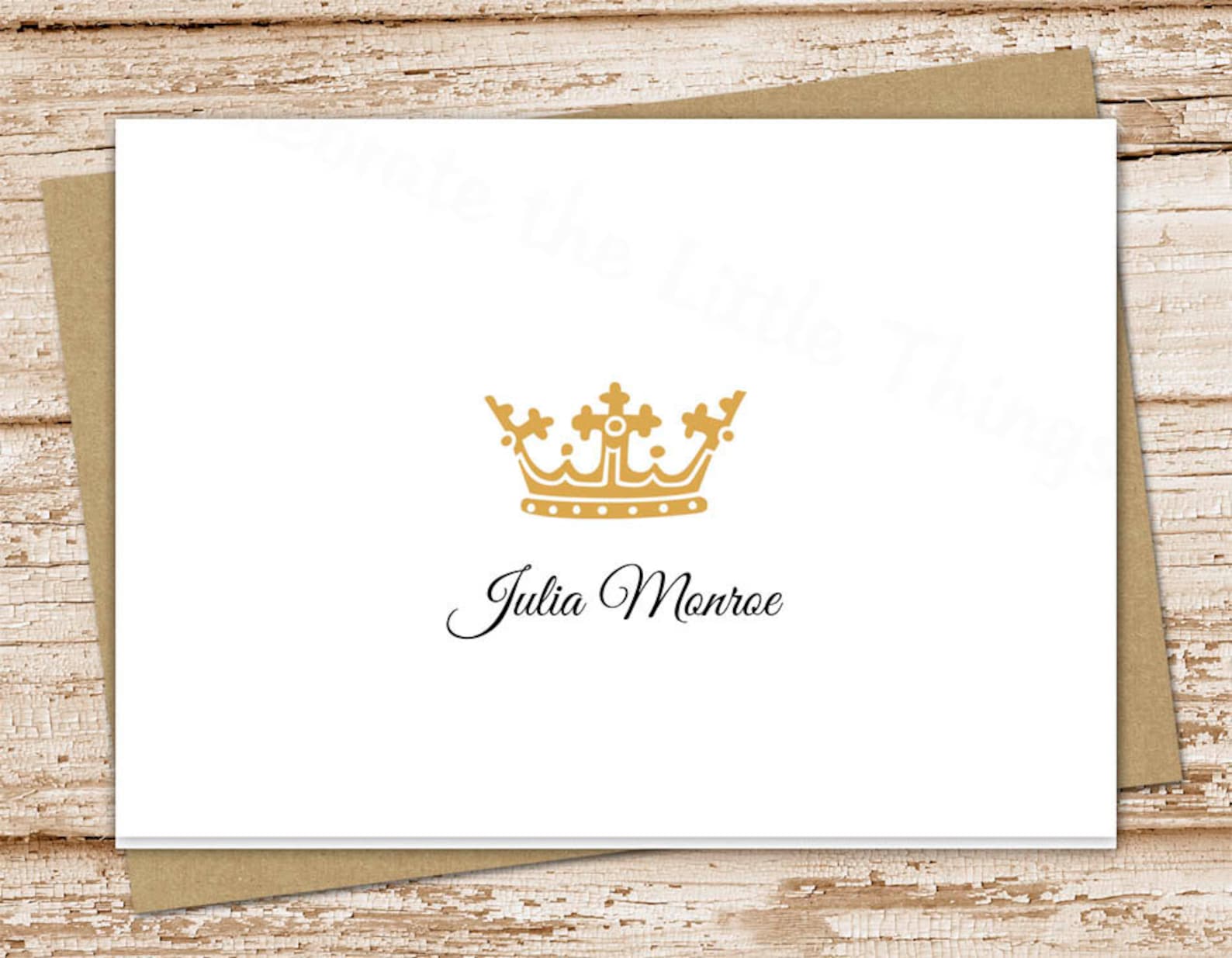 Crown Note Cards Notecards . Personalized Stationery - Etsy Ireland