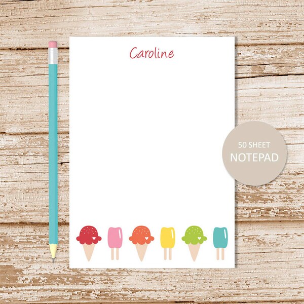 Ice Cream Notepad - Etsy