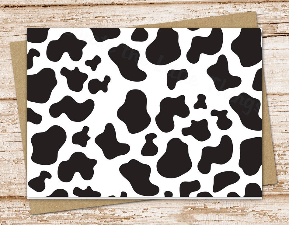 Cow Print Note Card Set: Farm Thank You Notes - Etsy