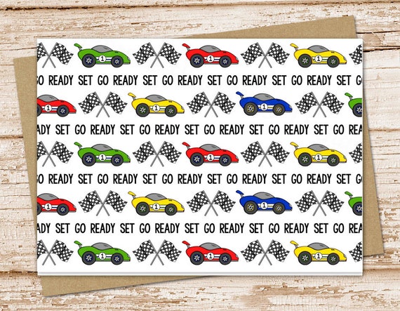 race car note card set . racing notecards . boys thank you notes . cars ...