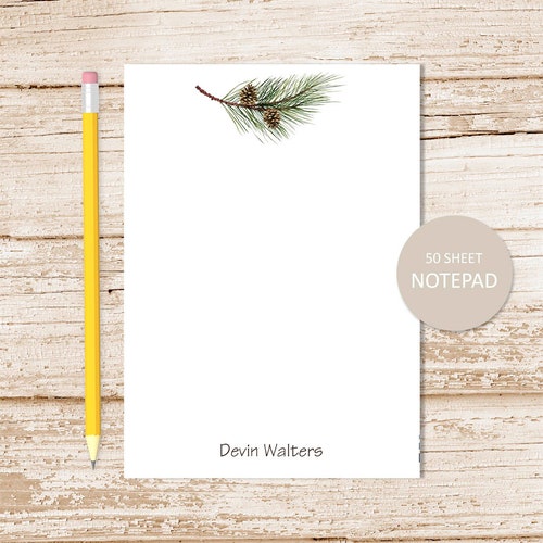 Pine Tree Notepad . Watercolor Evergreen Tree Note Pad . - Etsy