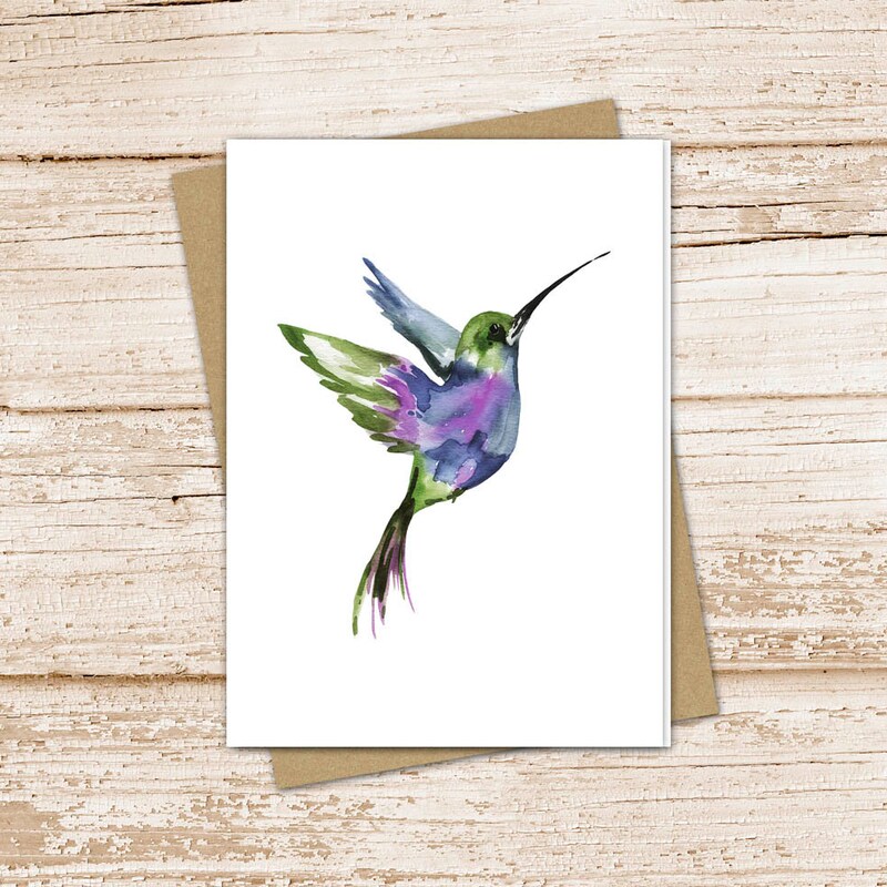 Hummingbird Card - Etsy