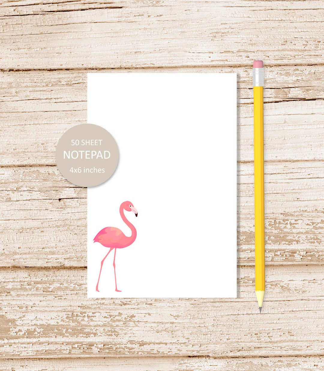 Flamingo Notepad . Watercolor Flamingo Note Pad . Pink Flamingo ...