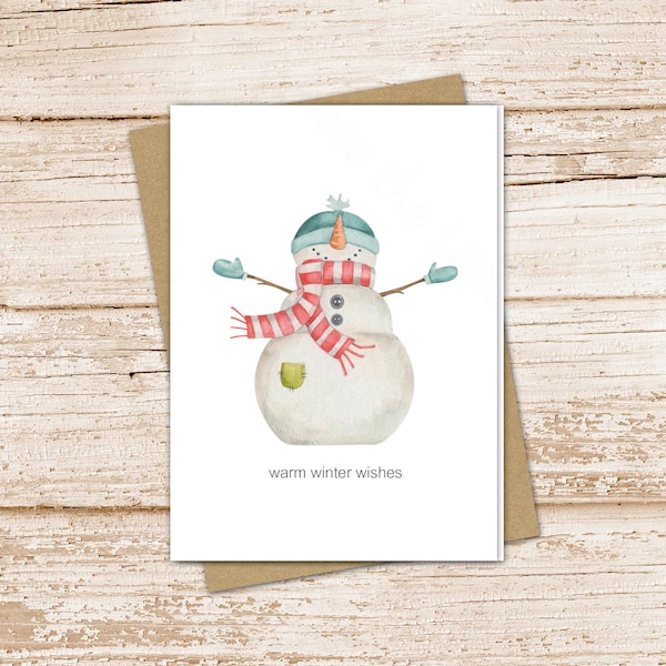 Snowman Watercolor - Etsy