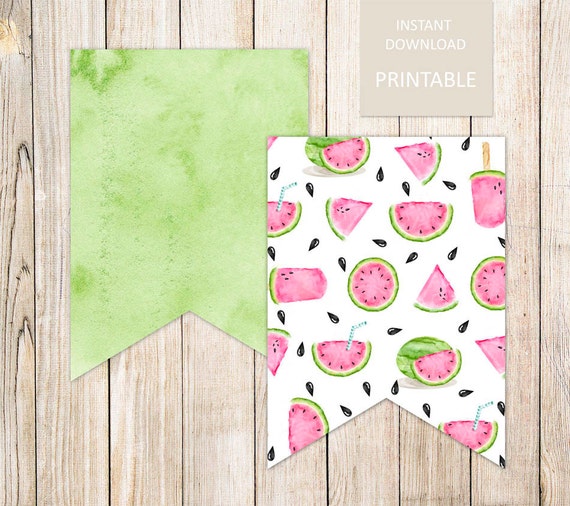 PRINTABLE . watermelon banner flags . watermelon banner . banner ...