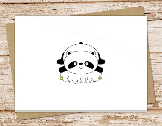 panda bear hello card set . note cards . greeting cards . note cards ...