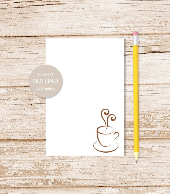 coffee notepad . coffee lover note pad . coffee cup stationery ...