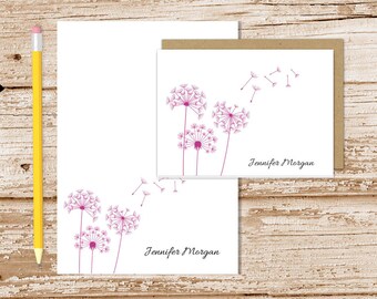 Personalized Dandelion Note Card Set . Dandelion Notecards . | Etsy