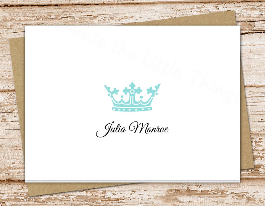 Crown Note Cards, Notecards . Personalized Stationery, Stationary ...