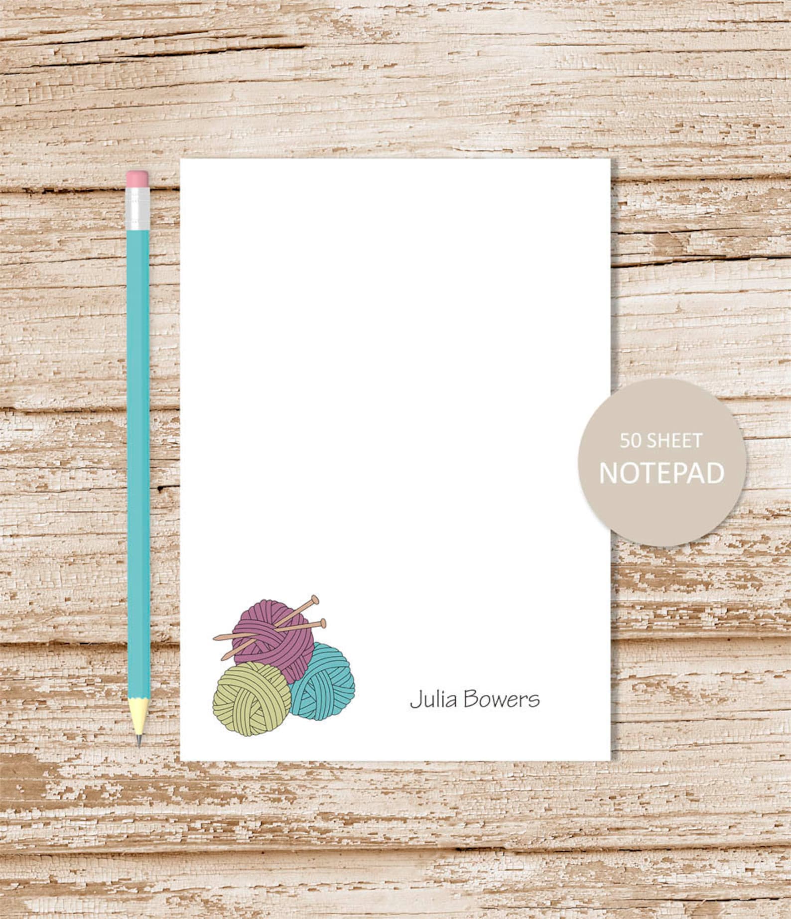 Personalized Notepad . KNITTING Notepad . Knitting Note Pad . Custom ...
