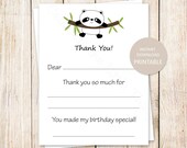 PRINTABLE . Panda Thank You Cards . Panda Bear Zoo . Kids - Etsy