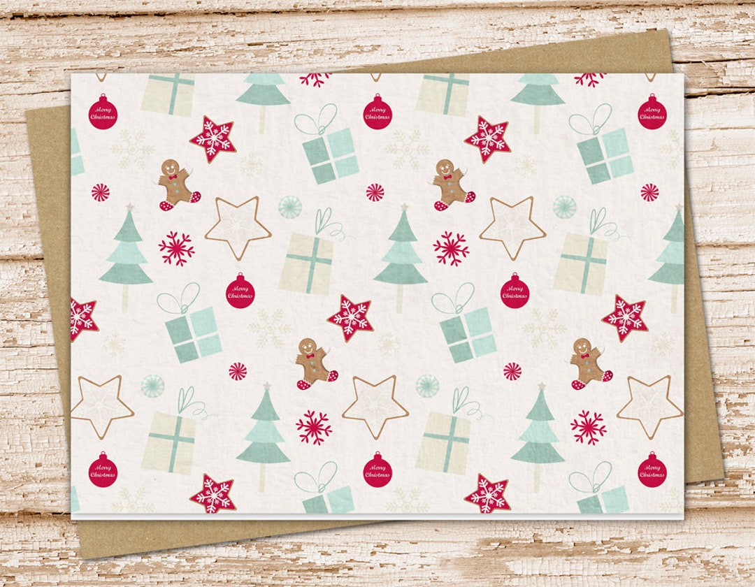 Holiday Note Card Set . Christmas Cards, Gingerbread Man, Trees ...