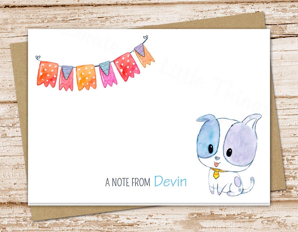 Personalized dog note cards . puppy dog stationery . | Etsy