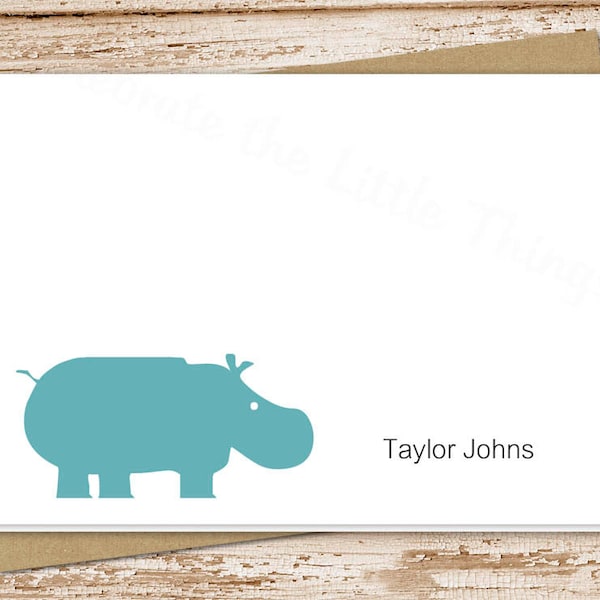 Hippo Note Cards - Etsy