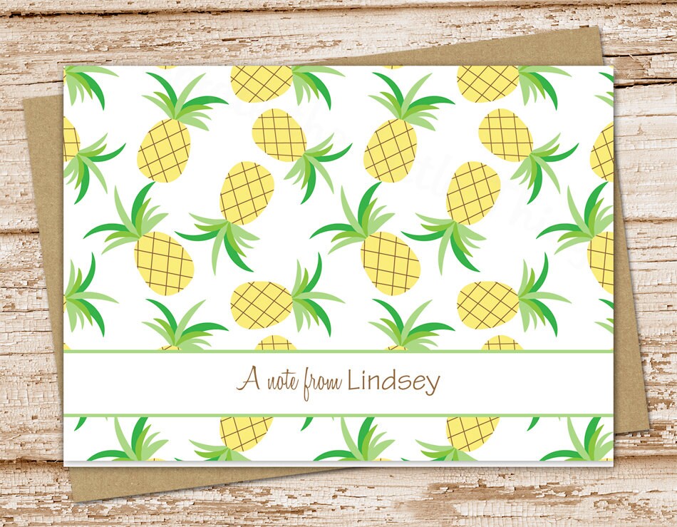 Personalized Pineapple Stationery Set . Pineapples Notepad | Etsy