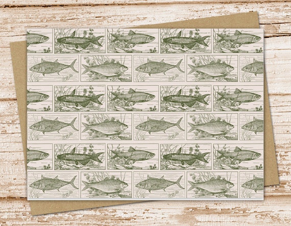 fish note card set . fishing notecards . men guys masculine . father's ...