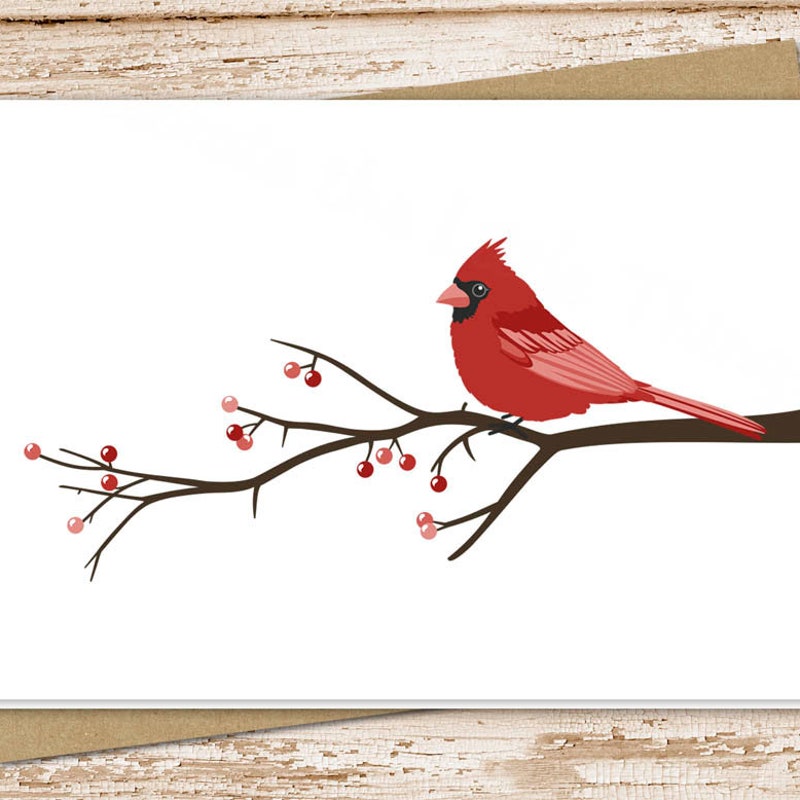 Cardinal Card - Etsy