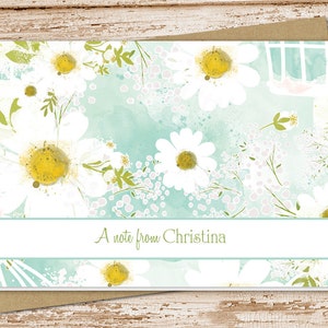Personalized Daisy Stationery Set . Camomile Daisies Notepad + Note ...