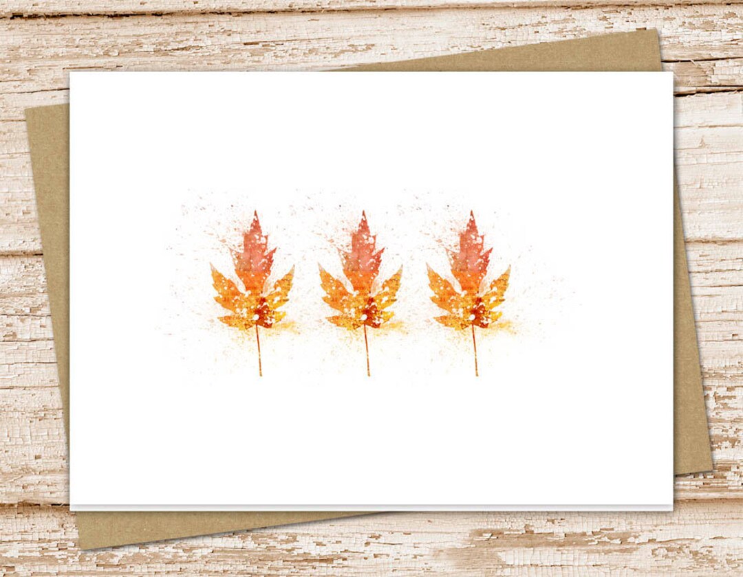 Watercolor Autumn Leaves Note Cards: Blank Stationery Set - Etsy