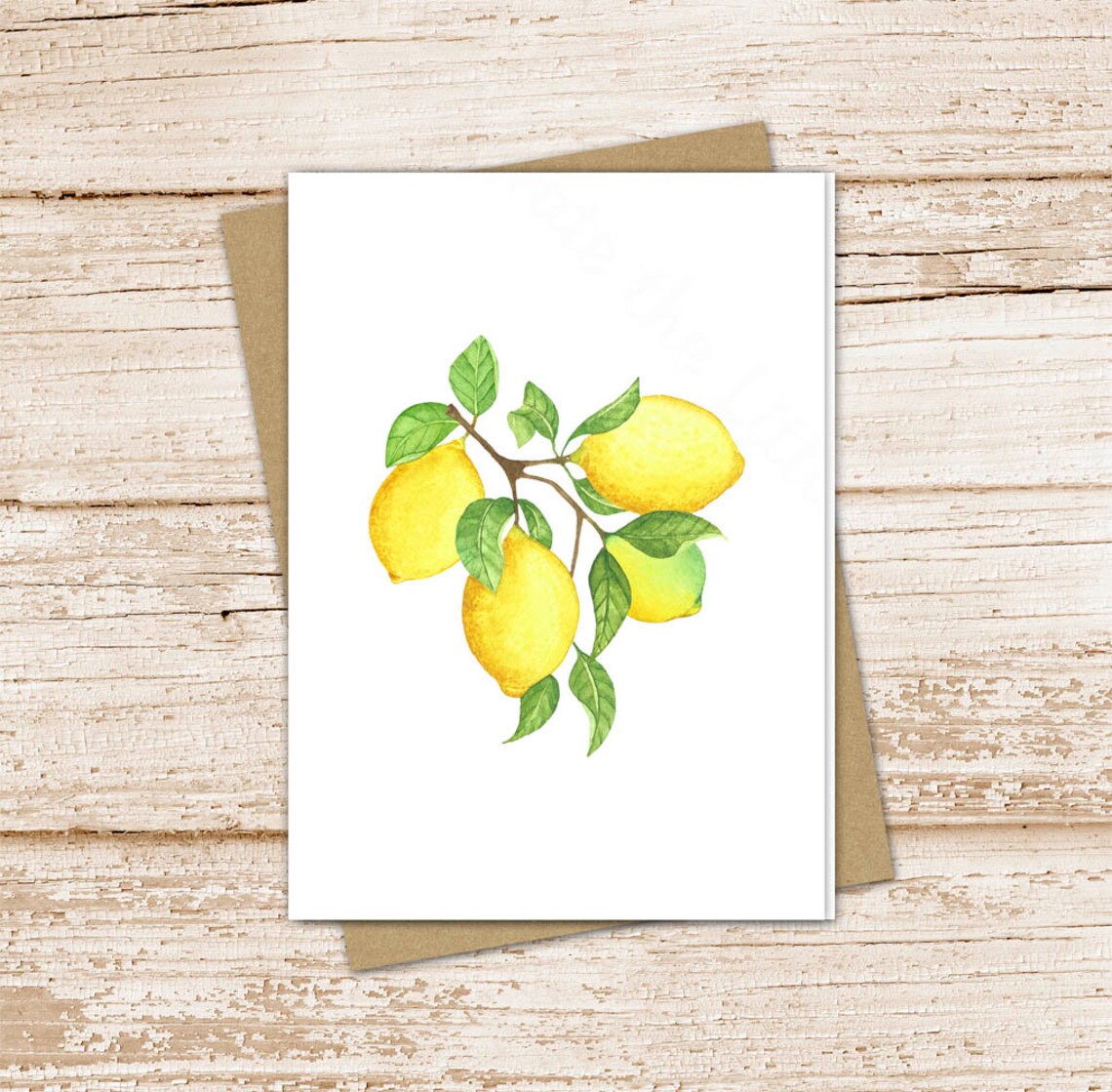 Lemons Card Set . Watercolor Lemon Note Cards . Fruit Nature. - Etsy