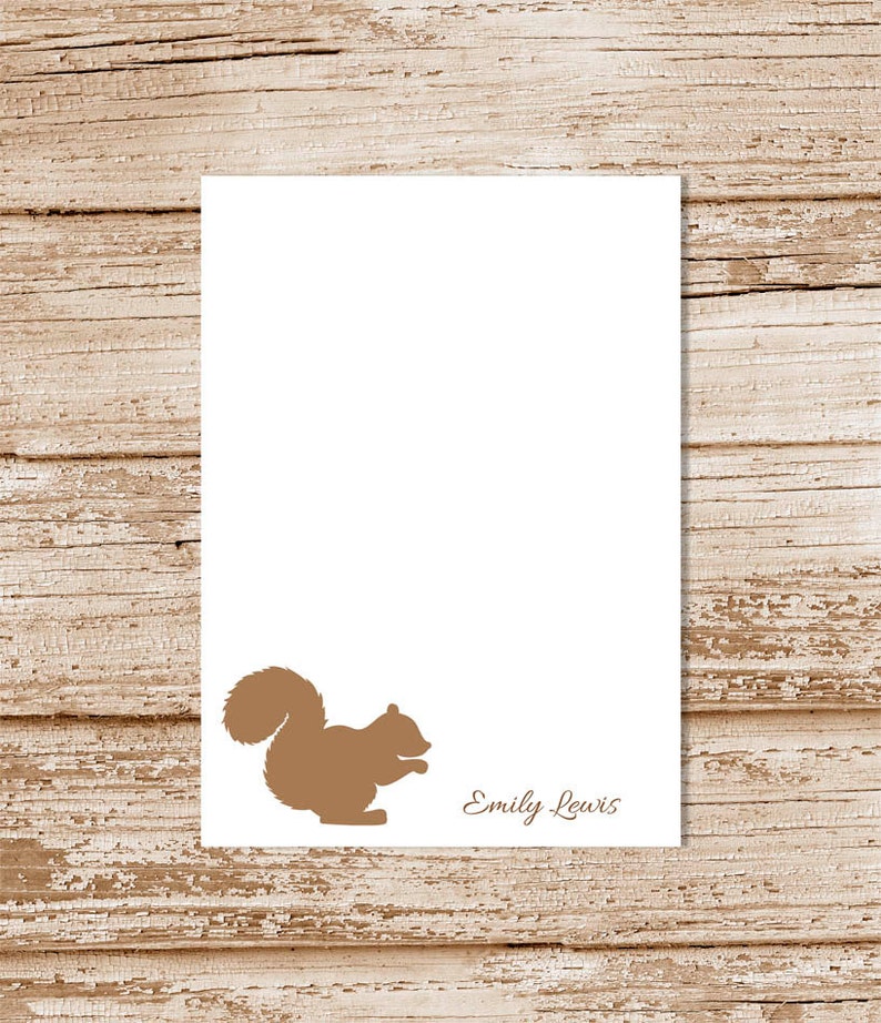 Personalized Notepad . SQUIRREL SILHOUETTE . Note Pad . - Etsy