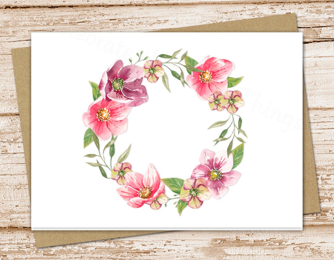 Watercolor Helleborus Wreath Note Card Set: Floral Stationery - Etsy