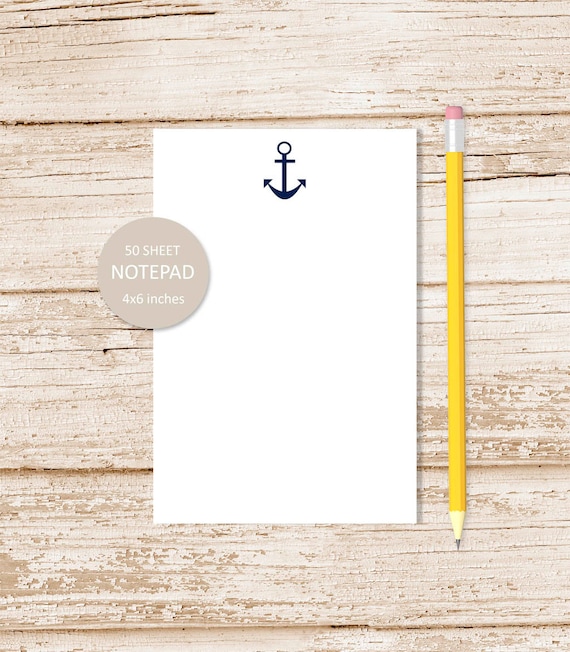 anchor notepad . anchor note pad . sailing nautical stationery ...