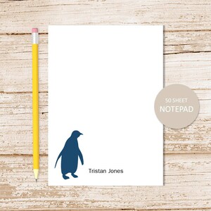 Personalized Notepad . PENGUIN SILHOUETTE . Notepad . Penguin Note Pad ...